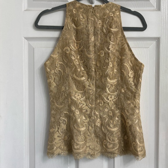 Carlisle | Tops | Carlisle Gold Lace Halter Top Size 6 Y2k | Poshmark